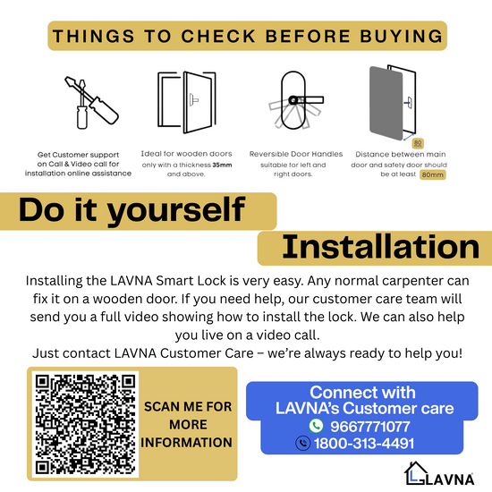 LAVNA LA8 Smart Door Lock – Smarter Security for Your Wooden Door